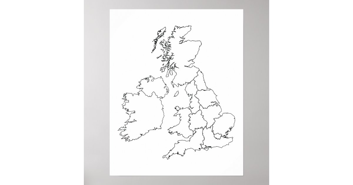 United Kingdom Outline Poster | Zazzle