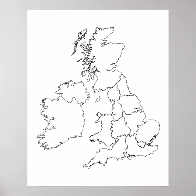 United Kingdom Outline Poster | Zazzle