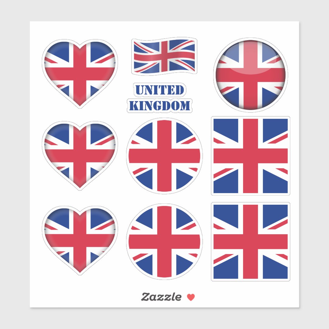 United Kingdom stickers, British Flag Heart /sport Sticker | Zazzle