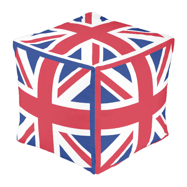 United Kingdom Union Jack Flag of British Colonies Pouf | Zazzle