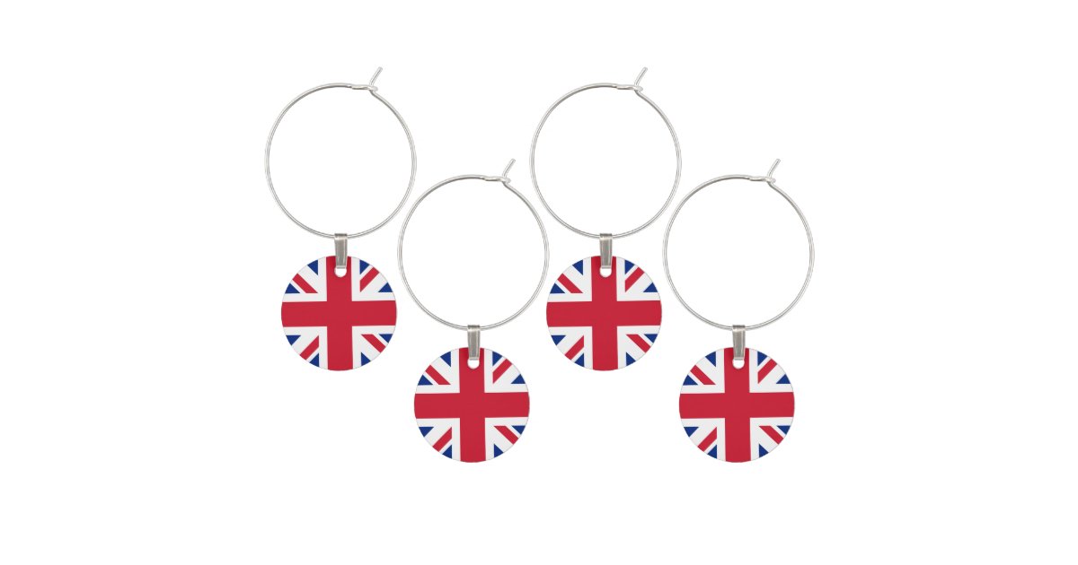 United Kingdom Union Jack Flag of British Colonies Wine Charm | Zazzle