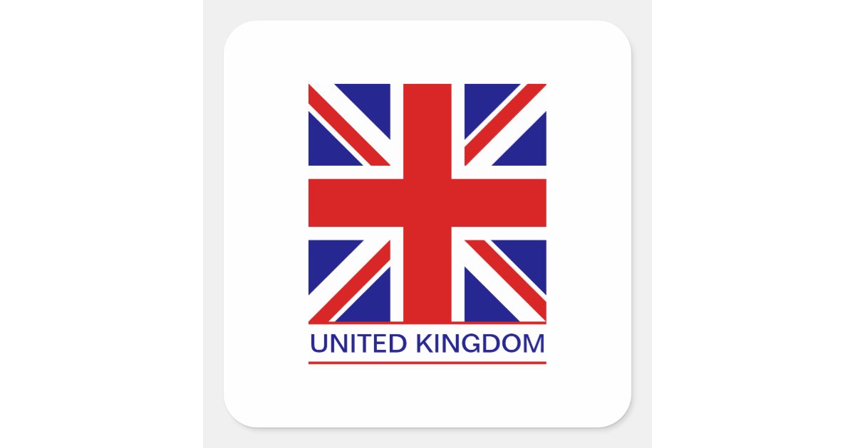 United Kingdom - Union Jack Flag Square Sticker | Zazzle
