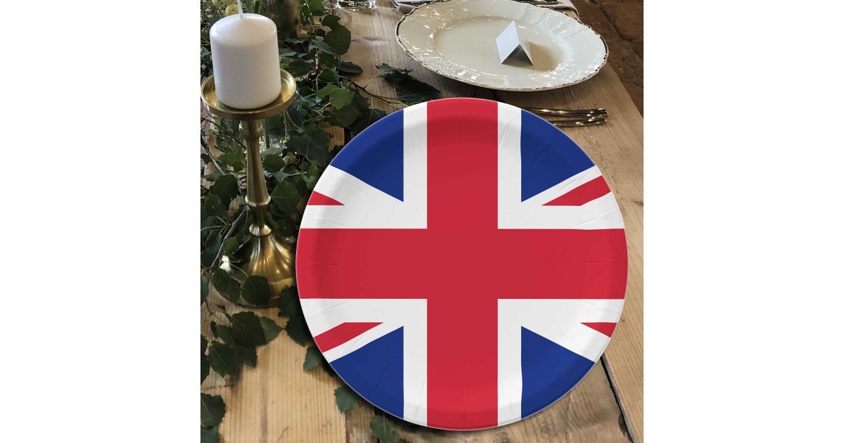United Kingdom, Union Jack, patriotic British Flag Paper Plates | Zazzle