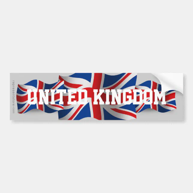 United Kingdom Waving Flag Bumper Sticker | Zazzle