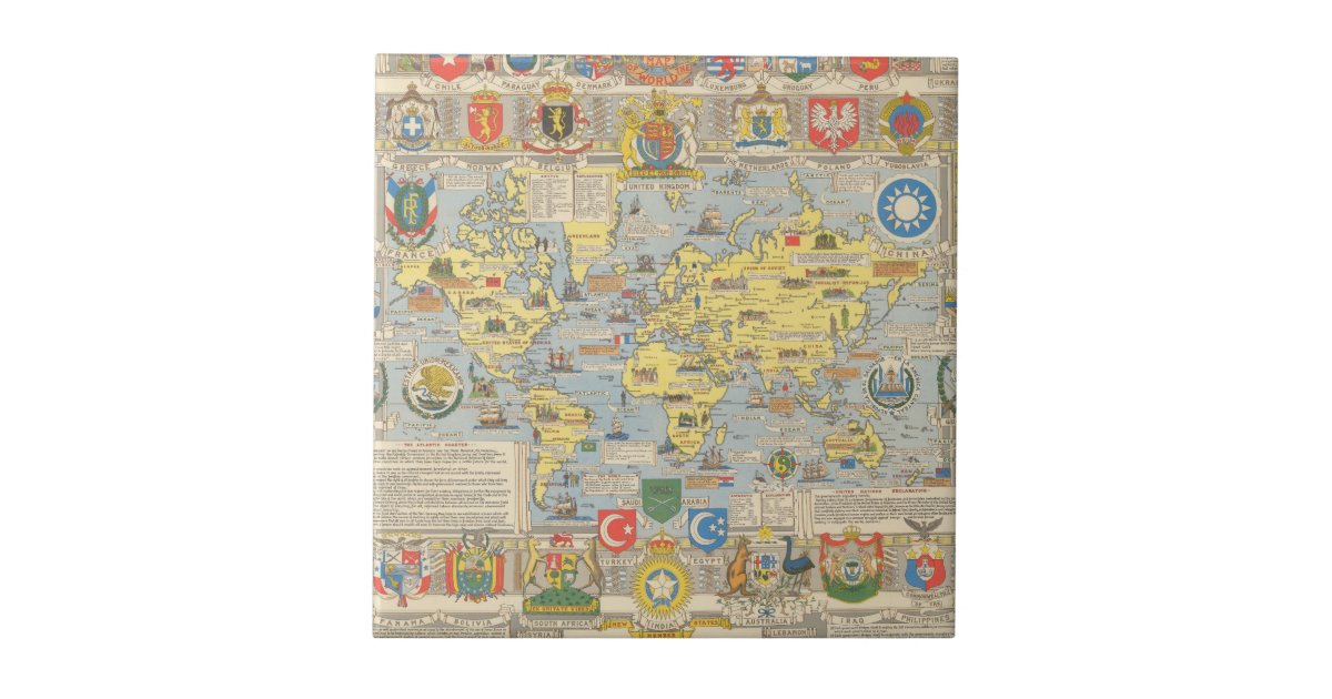 United Nations Map of the World Ceramic Tile | Zazzle