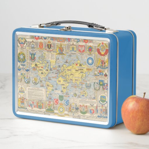 United Nations Map of the World Metal Lunch Box | Zazzle