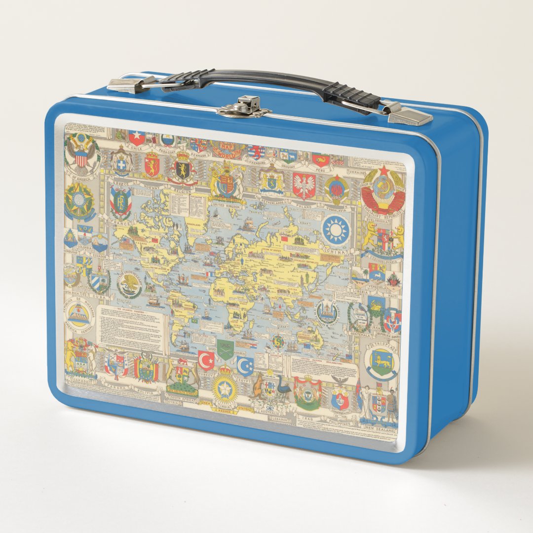 United Nations Map of the World Metal Lunch Box | Zazzle