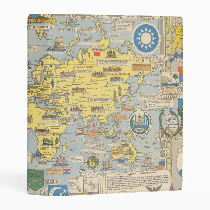 United Nations Map of the World Mini Binder | Zazzle