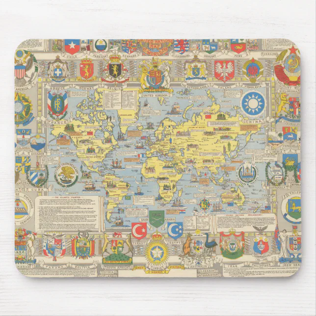 United Nations Map of the World Mouse Pad | Zazzle