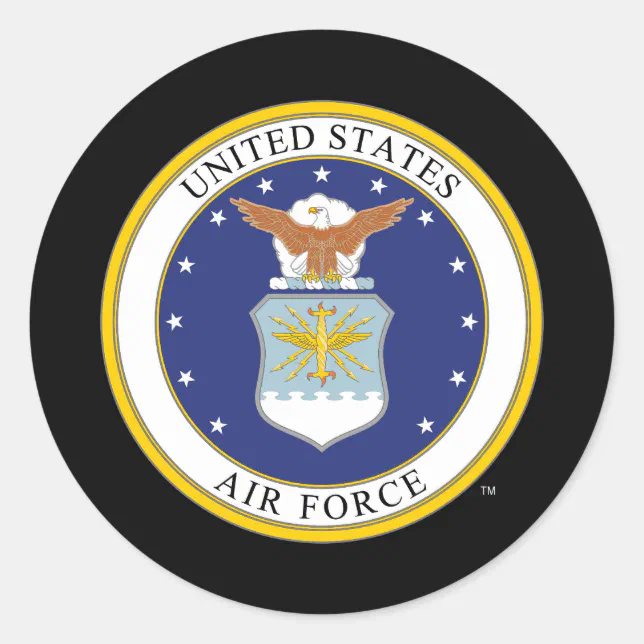 United States Air Force Emblem Classic Round Sticker | Zazzle