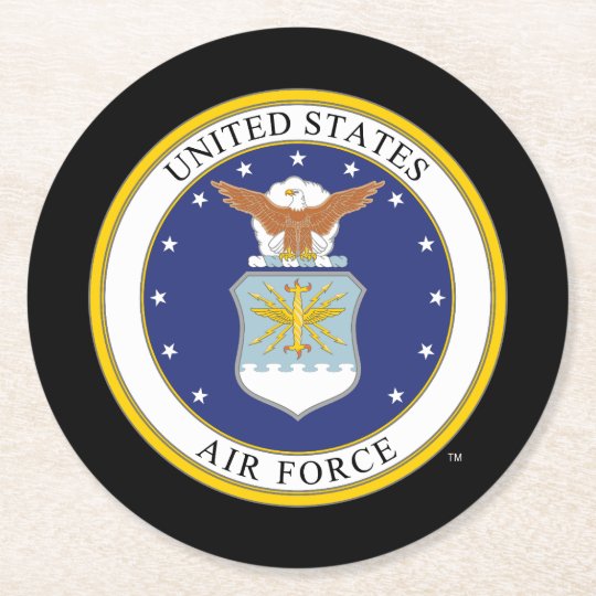 United States Air Force Emblem Round Paper Coaster | Zazzle.com