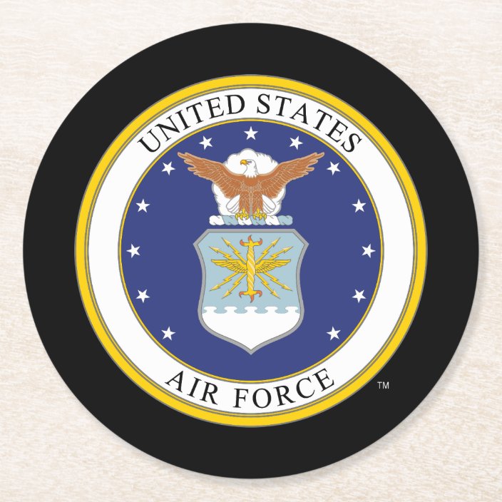 United States Air Force Emblem Round Paper Coaster | Zazzle.com