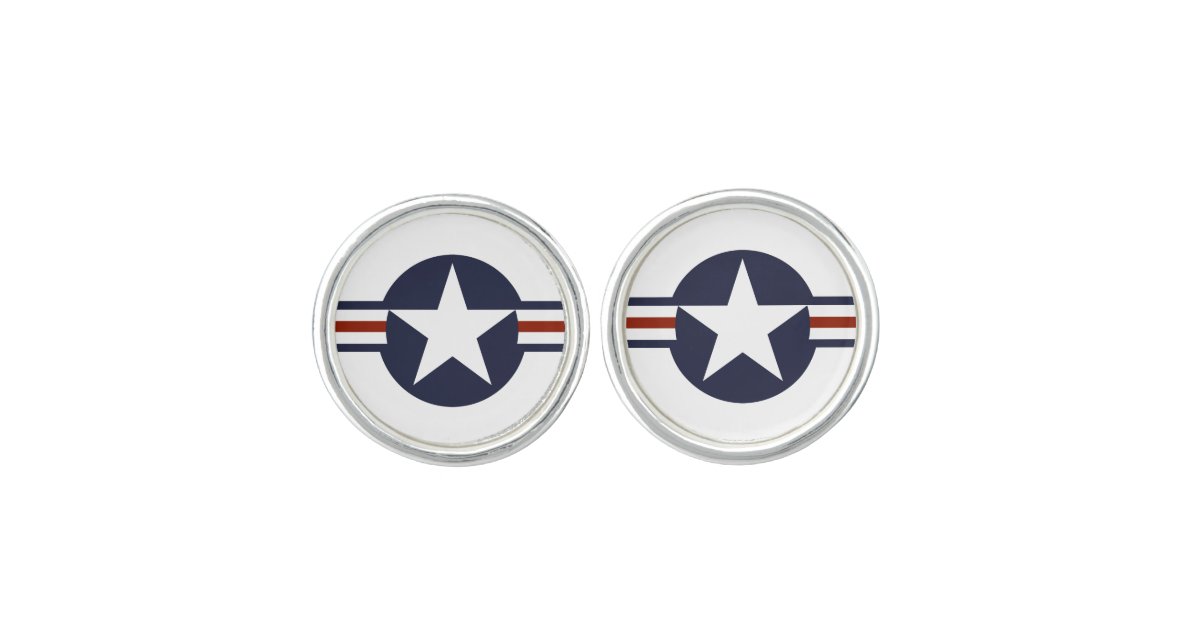 united states america country flag roundel symbol cufflinks | Zazzle