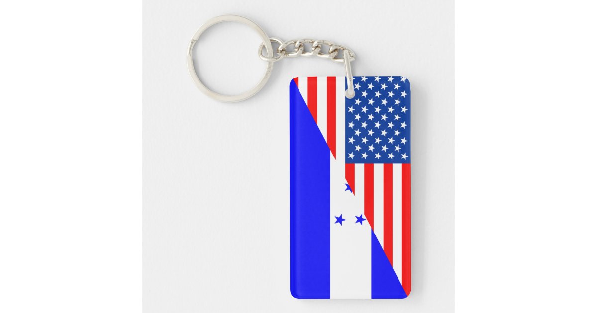 united states america honduras half flag usa count keychain | Zazzle