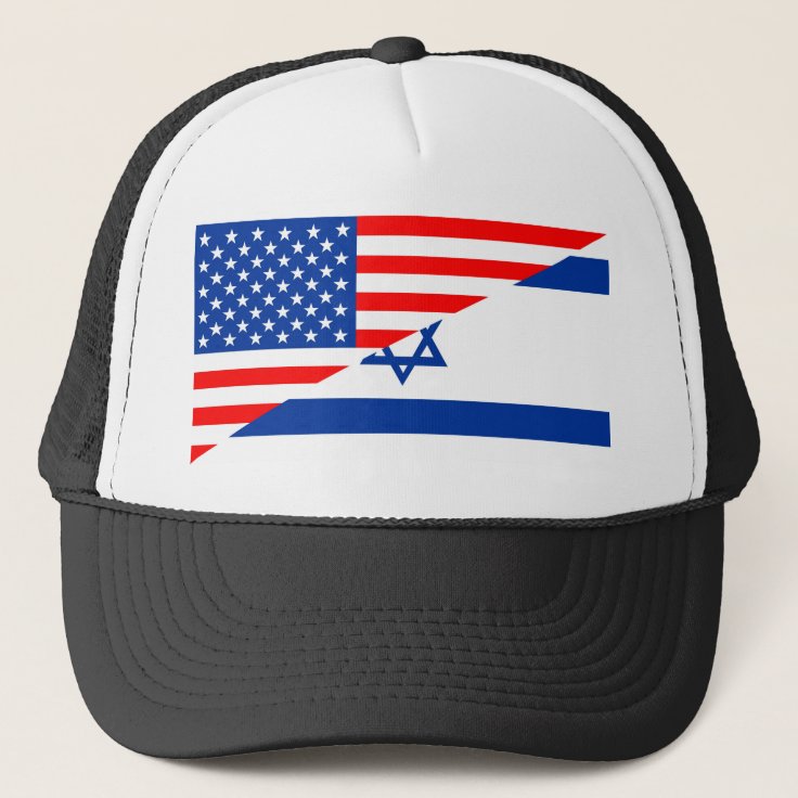 united states america israel half flag usa country trucker hat | Zazzle