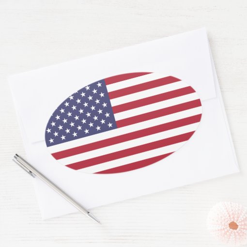 United States/American Flag, USA/US Oval Sticker | Zazzle