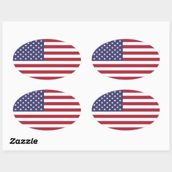 United States/American Flag, USA/US Oval Sticker | Zazzle