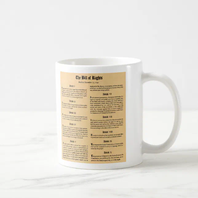 United States Bill of Rights Coffee Mug | Zazzle