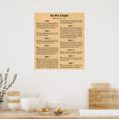 United States Bill of Rights First Ten Amendments Poster | Zazzle
