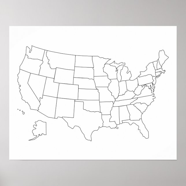 Blank Us Map With State Outlines