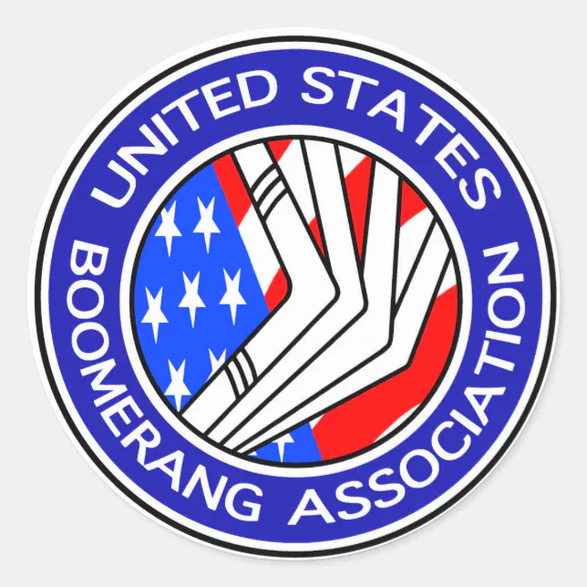 United States Boomerang Association round sticker | Zazzle