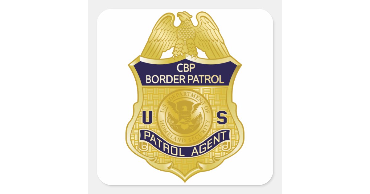 United States Border Patrol Badge Immigration Square Sticker | Zazzle
