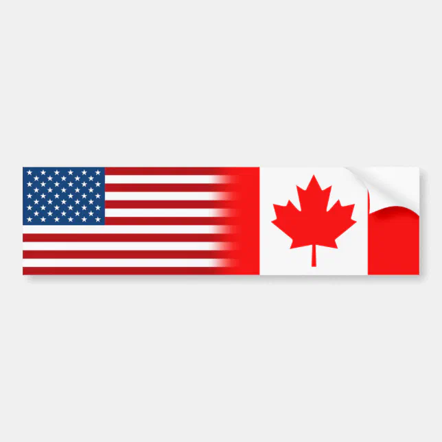United States Canada Canadian American Bumper Sticker | Zazzle
