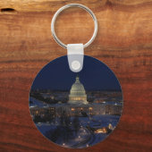 United States Capitol Building at Night Keychain | Zazzle