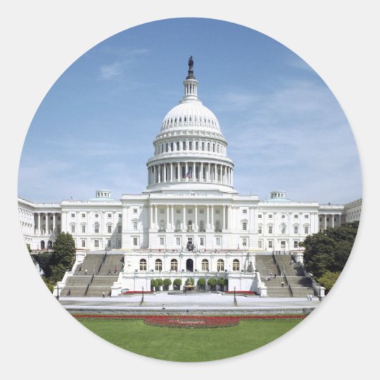 United States Capitol Building Classic Round Sticker | Zazzle.com