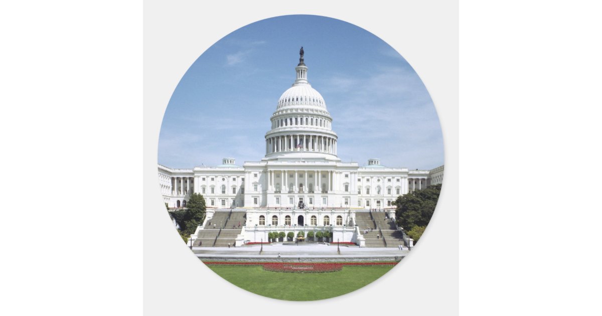 United States Capitol Building Classic Round Sticker | Zazzle