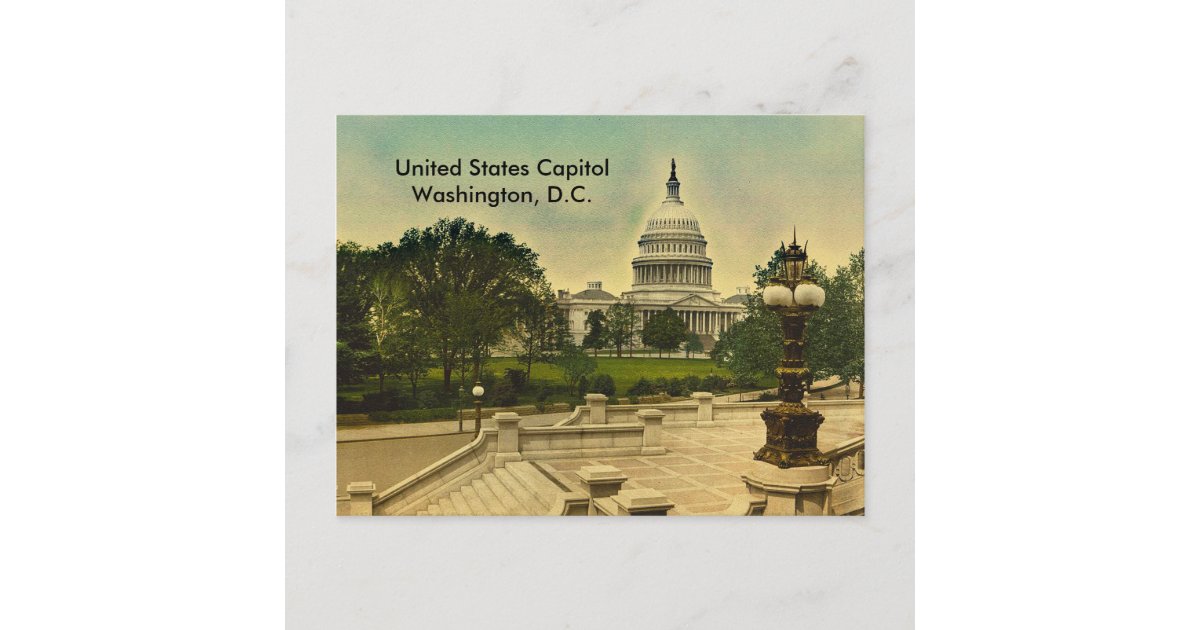 United States Capitol from Library Steps Date 1898 Postcard | Zazzle