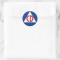 United States Civil Defense Logo Vintage Symbol Classic Round Sticker ...