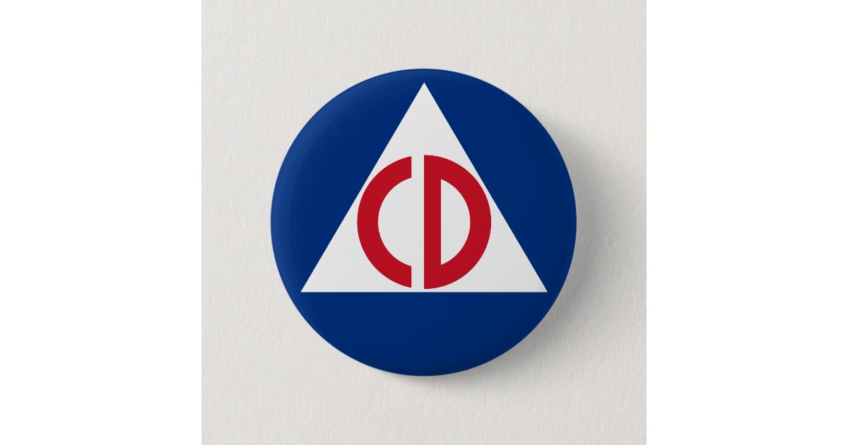 United States Civil Defense Logo Vintage Symbol Pinback Button | Zazzle
