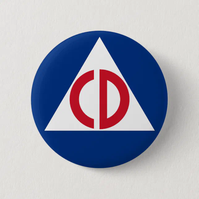 United States Civil Defense Logo Vintage Symbol Pinback Button | Zazzle