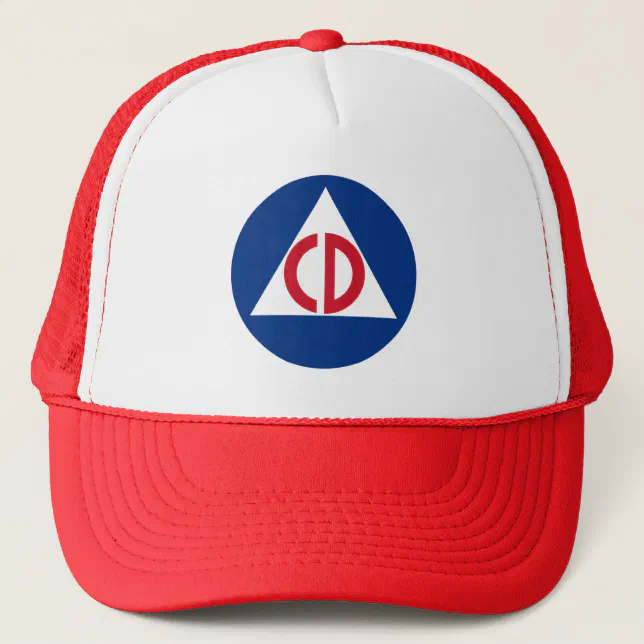United States Civil Defense Logo Vintage Symbol Trucker Hat | Zazzle