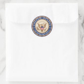 United States Congress Classic Round Sticker | Zazzle