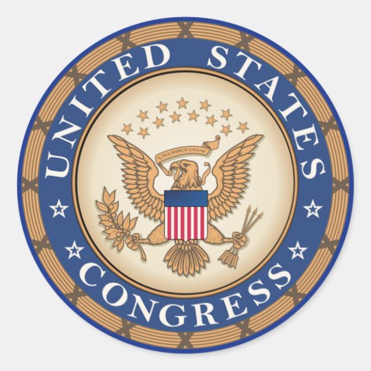 United States Congress Classic Round Sticker | Zazzle.com