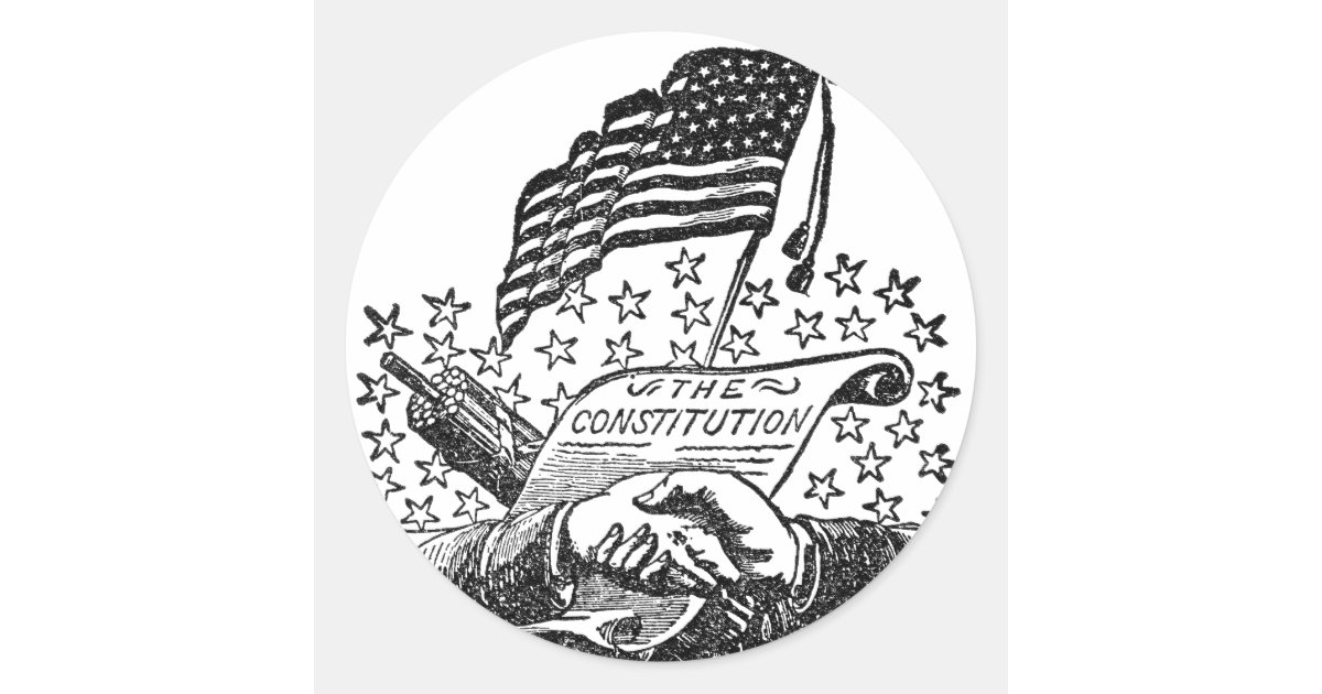 United States Constitution Classic Round Sticker | Zazzle