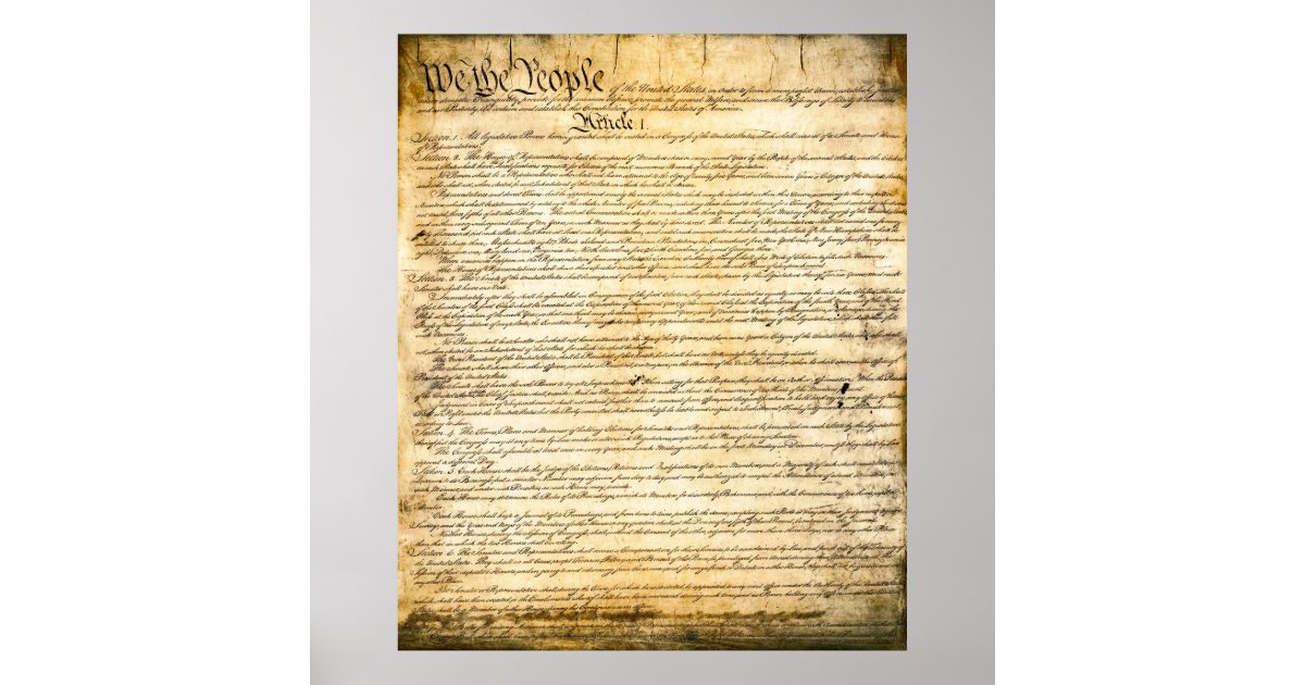 UNITED STATES CONSTITUTION POSTER | Zazzle
