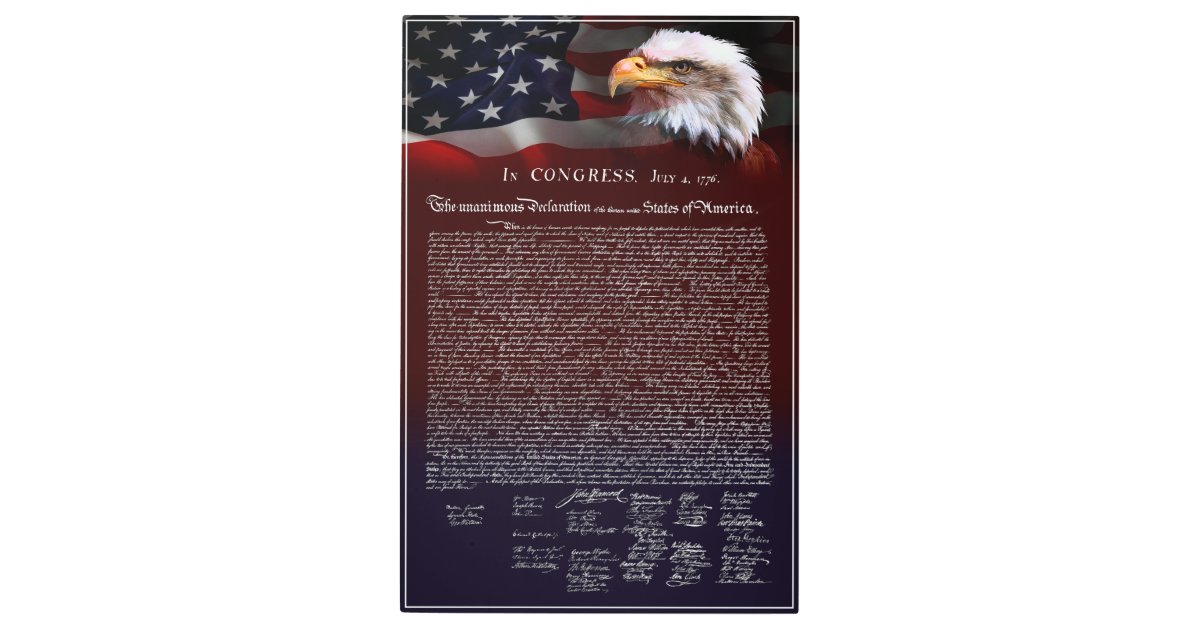 United States Declaration of Independence 1776 Metal Print | Zazzle