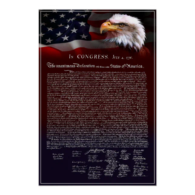 United States Declaration of Independence 1776 Poster | Zazzle
