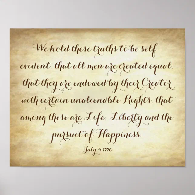 United States Declaration of Independence 1776 Poster | Zazzle