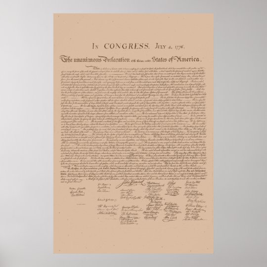 United States Declaration of Independence Poster | Zazzle.com