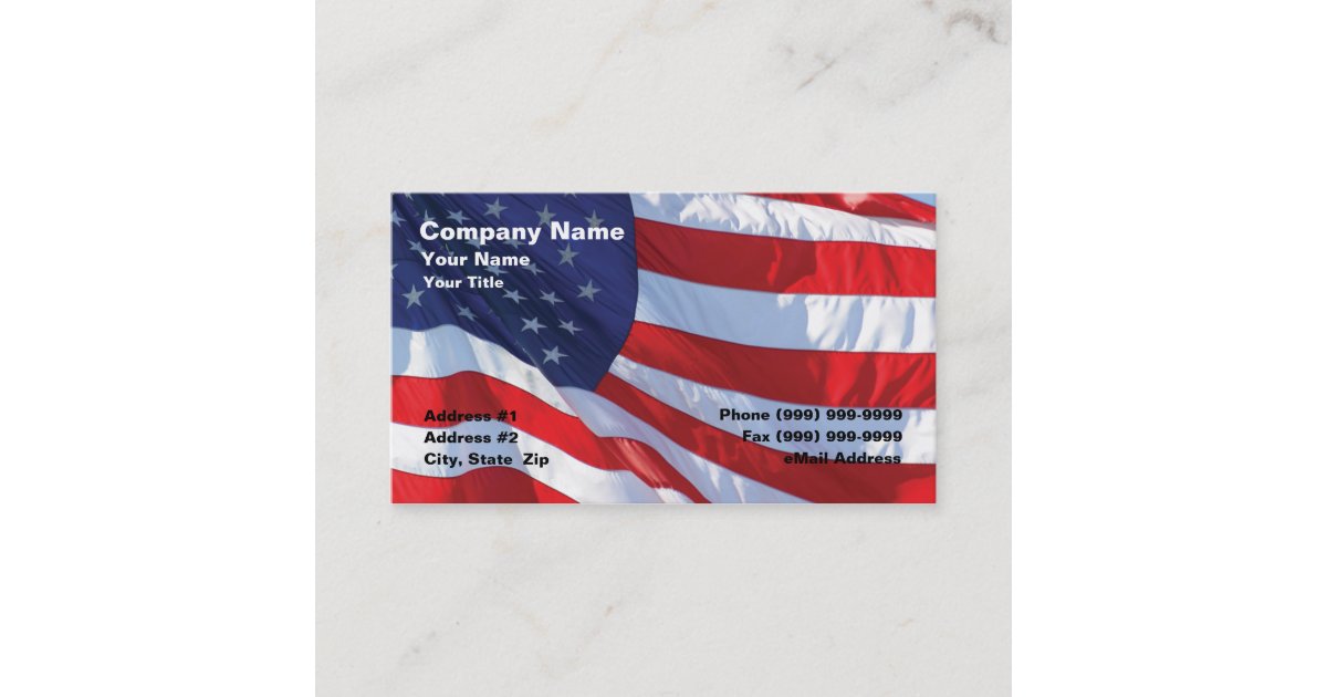 United States Flag Business Card | Zazzle