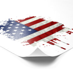 United States Flag Paint Splatter Photo Print | Zazzle