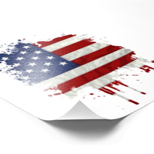 United States Flag Paint Splatter Photo Print | Zazzle