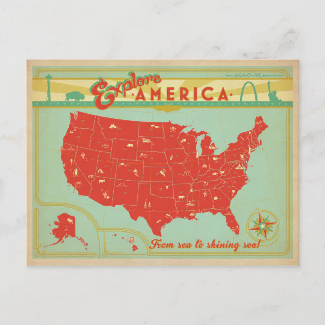United States | From Sea to Shining Sea Postcard | Zazzle