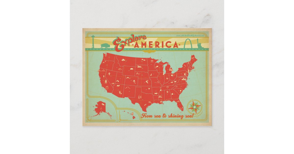 United States | From Sea to Shining Sea Postcard | Zazzle