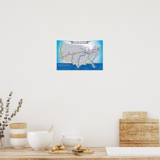United States High Speed Rail System Map v1.01 Poster | Zazzle