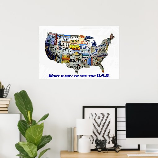 United States License Plate Map Poster | Zazzle